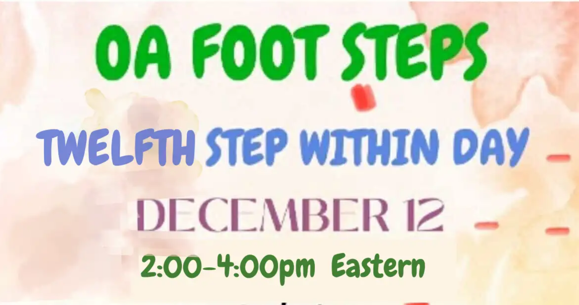 OA Foot Steps Twelfth Step Within Day Event - Overeaters Anonymous